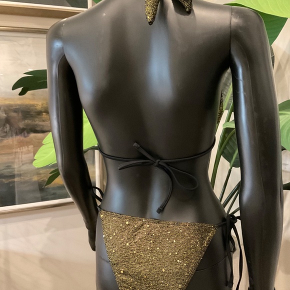 Charming Bikinis | Swim | Blackgold Shimmery Bikini With Charming Bikinis Glamorous Butterfly ...